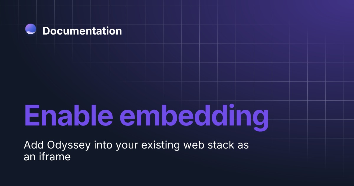 Enable embedding | Documentation